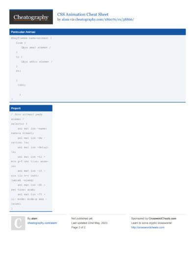 26 Animation Cheat Sheets Cheat Sheets For Every