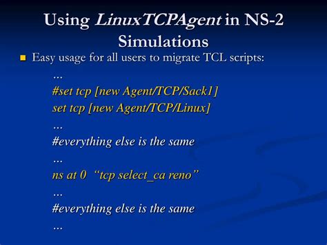 ppt ns 2 tcp linux powerpoint presentation free download id 459463