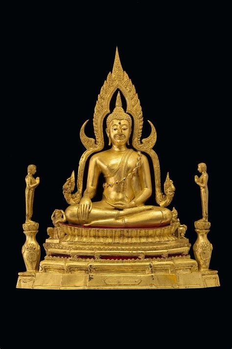 พระพุทธชินราชจำลอง มีพระโมคัลลาและพระสารีบุตร หลังอกเลากับพานพระศรี ฐานบัว ลงรักปิด หน้าตัก 9