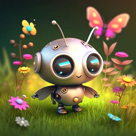 Premium Ai Image Cute Small Robotic Insect