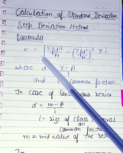 Formula Of Standard Deviation Step Deviation Method Statistics Bcom