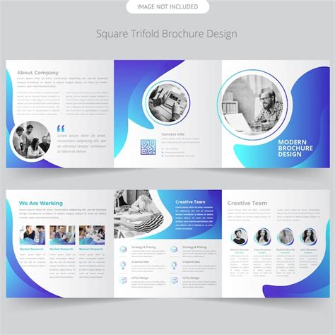 스퀘어 트라이 폴드 브로셔 프리미엄 벡터