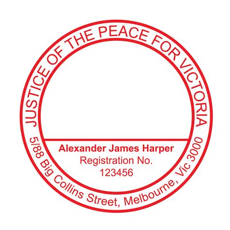Victoria Justice Of The Peace Stamp Large Round Stamp Lab