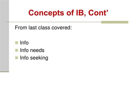 Ppt Concepts Of Ib Cont Powerpoint Presentation Free Download Id