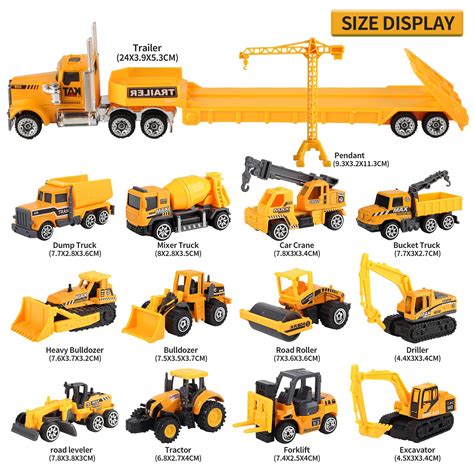 Boys Toys Age 6 Oriate Construction Vehicle Toy Set 6 Pack Mini