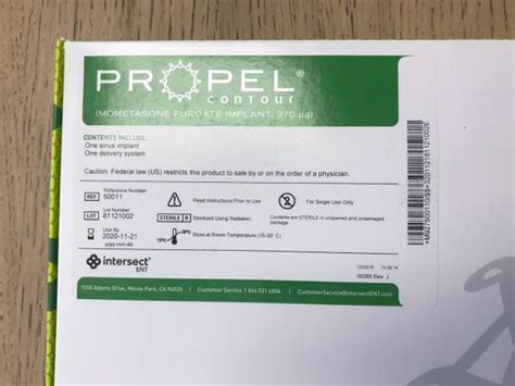New Intersect Ent 50011 Propel Contour Mometasone Furoate Implant X