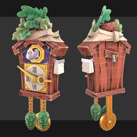 Artstation Stylized Cuckoo Clock Disney Canvas Art Clock Cuckoo Clock