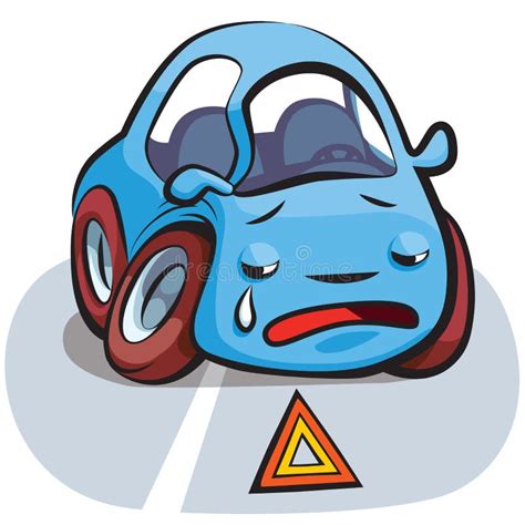 Crashed Car Cartoon Vector Stock Vector Illustration Of Crying 47606829