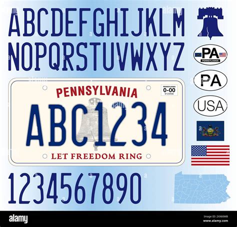 Pennsylvania Us State Car License Plate New Style Pattern Letters