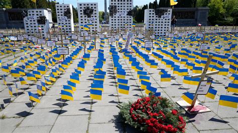 Ukraine Flags Block Russian Ambassadors Path On Victory Day