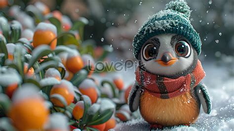 모자를 쓰고 작은 펭귄 만화 요소 Png 일러스트 무료 다운로드 Lovepik