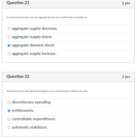 Solved An Unexpected Event That Causes The Aggregate Demand