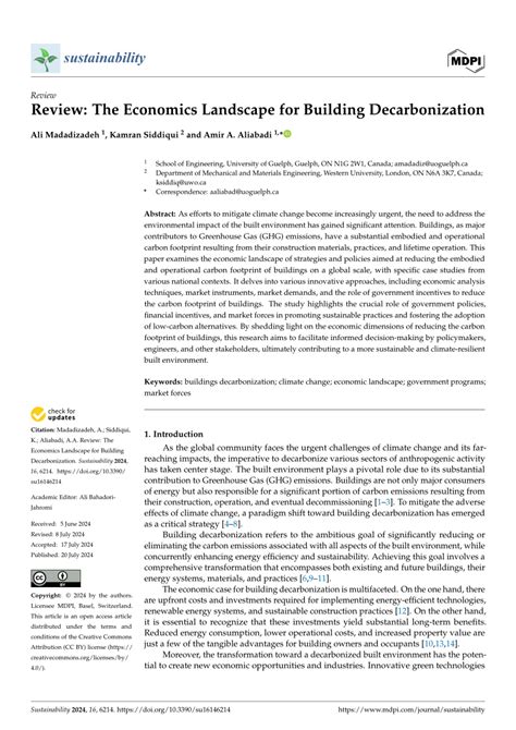 Pdf Review The Economics Landscape For Building Decarbonization