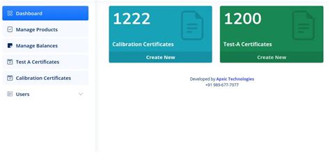 Calibration Certificate Software Apxic Technologies Calibration Certificate Software Apxic Technologies