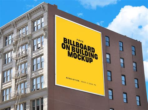 Perspective View Of A Building Billboard Mockup Free Download
