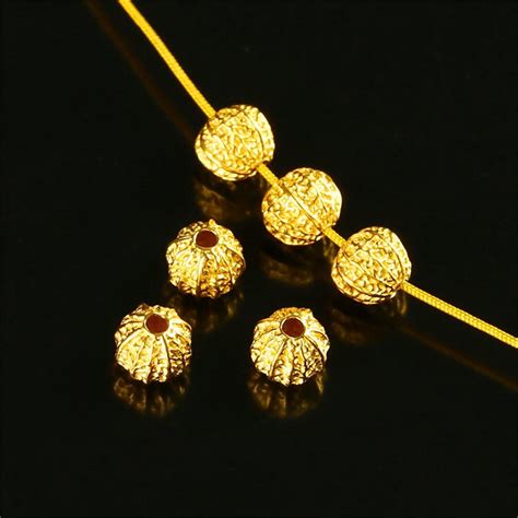 1pc 18k Solid Gold Walnut Beads Solid Gold Nut Bead Snack Beads Vintage Gold Bead Groundnut