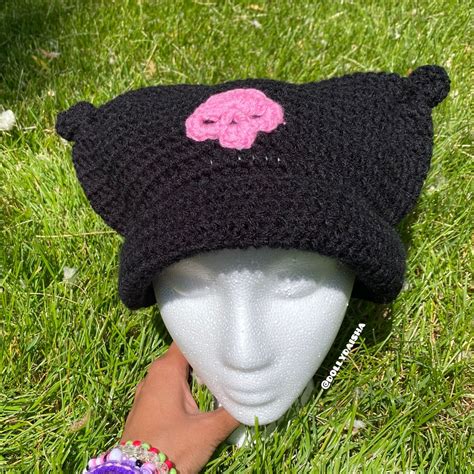 Crochet Kuromi Beanie Kuromi Hat Crochet Pattern Crochet Core Beanie