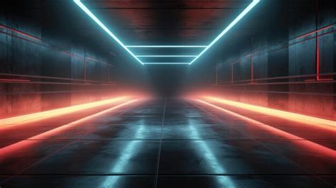 Premium Ai Image 3d Render Of An Empty Scif Dark Room Concrete Walls And Reflective Floor With