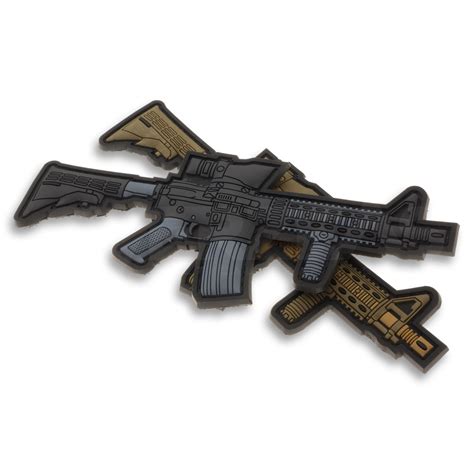 Guerilla Patch Ar M4 Mk18 Assault Rifle With Scope Acog Gun Morale Pvc
