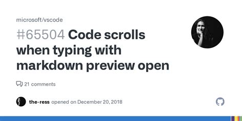 Code Scrolls When Typing With Markdown Preview Open · Issue 65504 · Microsoftvscode · Github
