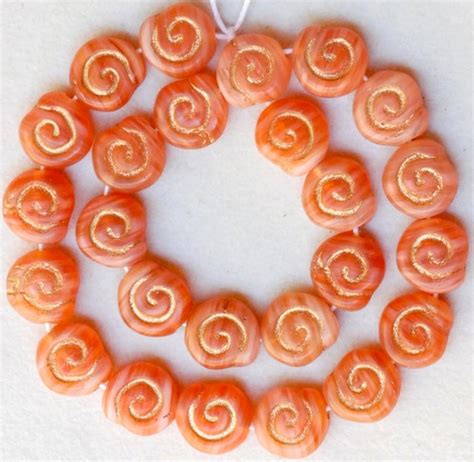 Small Snail Shell Bead Czech Glass Beads 9mm X 8mm Etsy