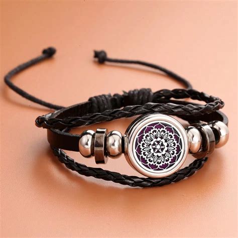 New Twist Open Aroma Essential Oil Diffuser Bracelet Black Braided