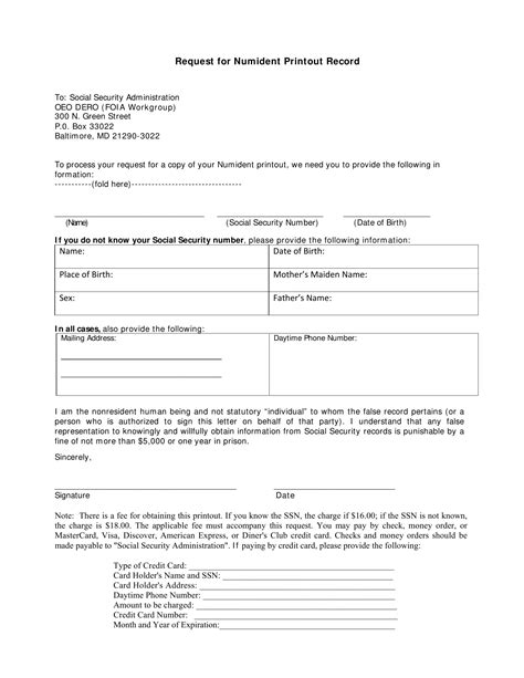 Numident Printout Form ≡ Fill Out Printable Pdf Forms Online