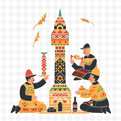 Kyrgyz Characters Playing A Traditional Game Design Is Playf