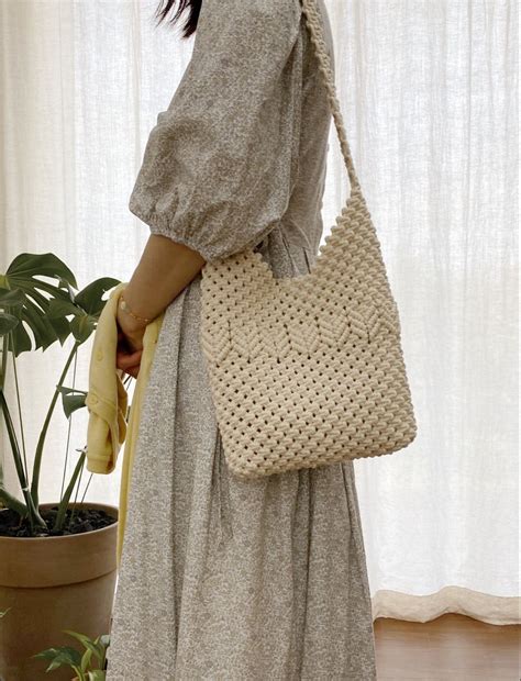 Diy Tutorial Macrame Shoulder Bag 마크라메 무늬 숄더백 마크라메