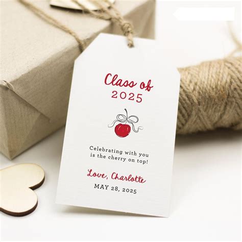 Cherry Bow Graduation Tags Thank You For Celebrating With Me Class Of