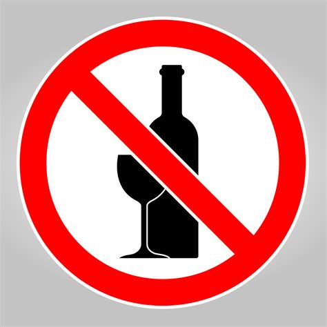 No Drinking Sign No Alcohol Prohibited Activitive 3611870 Vector Art