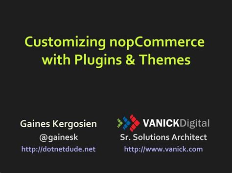 Customizing Nopcommerce With Plugins And Themes Ppt Databases Computer Software And