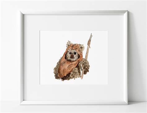 Star Wars Ewok Watercolor Star Wars Art Star Wars Nursery Star Wars