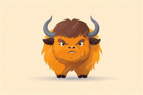 Premium Vector Cartoon Angry Bison Design