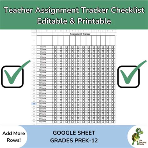 Free Editable Assignment Tracker Log Checklist Digital Or Printable