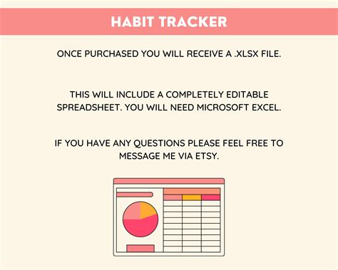 Habit Tracker Spreadsheet Microsoft Excel Daily Weekly Monthly