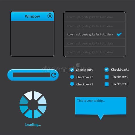 Web Ui Elements Design Stock Illustration Illustration Of Control