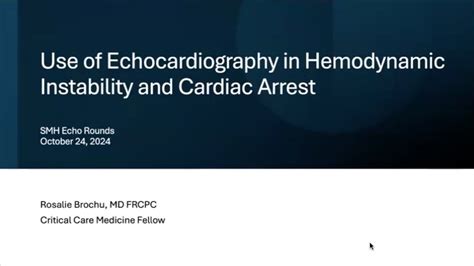 Use Of Echocardiography In Hemodynamics Instability And Cardiac Arrest