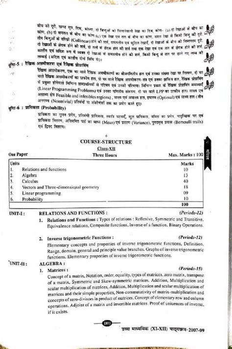 Bihar Board Class 11 12 Maths Syllabus 2025 Pdf Download Bseb 11th 12th Maths Syllabus