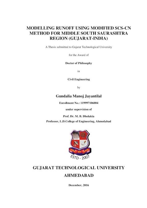 pdf modelling runoff using modified scs cn method for … thesis