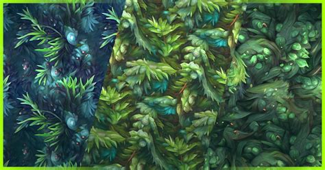 Grass Pine Forest 20 Textures Hand Painted Seamless 2 2d