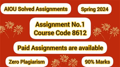 Aiou Solved Assignment No1 Course Code 8612 Youtube
