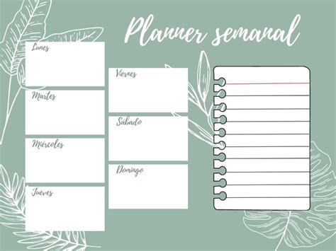 Planificador Semanal Floral Floral Calendar