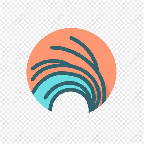 Circle With A Wave Shape In Blue And Orange Vectorlineal Iconoutline