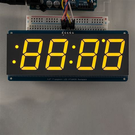 Adafruit 1 2 4 Digit 7 Segment Display W I2c Backpack Yellow