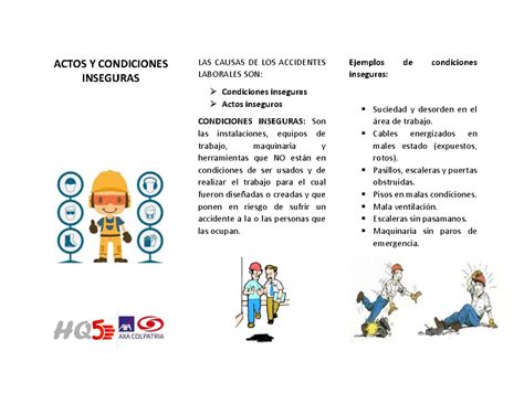 Folleto Actos Y Condiciones Inseguras Actos Y Condiciones Inseguras