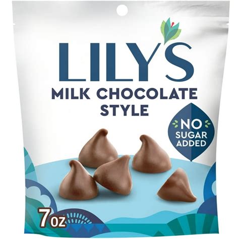 Lilys Milk Chocolate Style No Sugar Added Baking Chips Bag 7 Oz