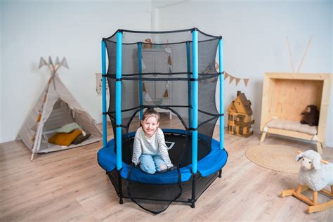 Мини батут ARLAND с защитной сеткой (blue) купить в Москве недорого