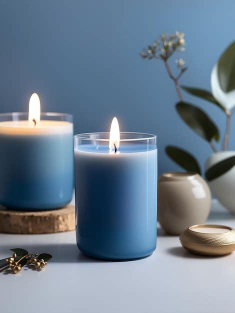 Premium Photo Scented Blue Candel