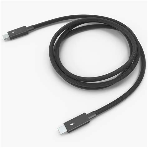 Apple Thunderbolt Cable Black 3d Model 19 3ds Blend C4d Fbx Max